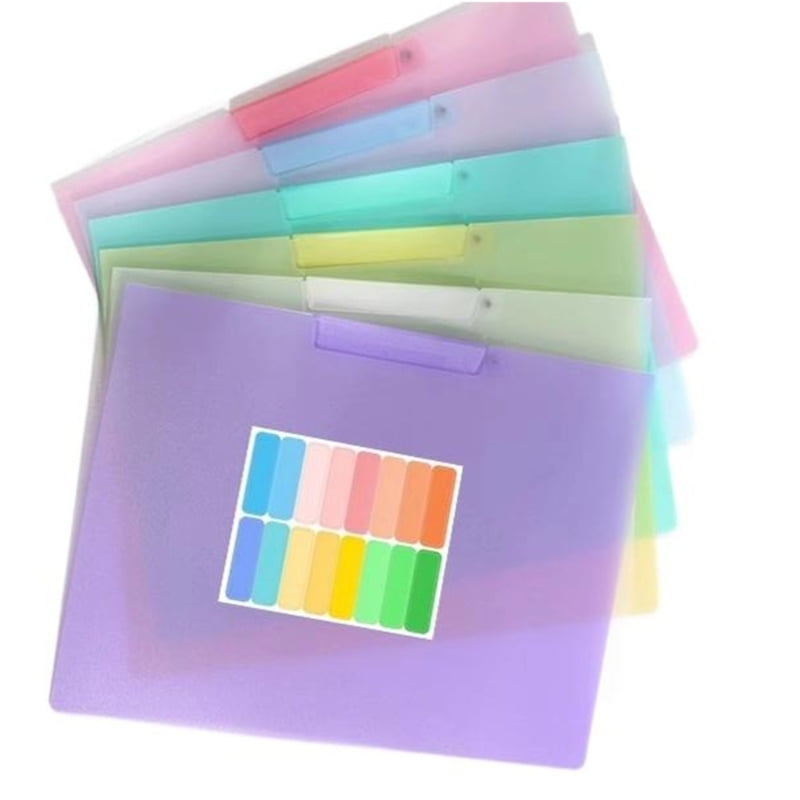 6Pcs File Sleeves with Rotating Clamp Document Test Paper Organiser ...