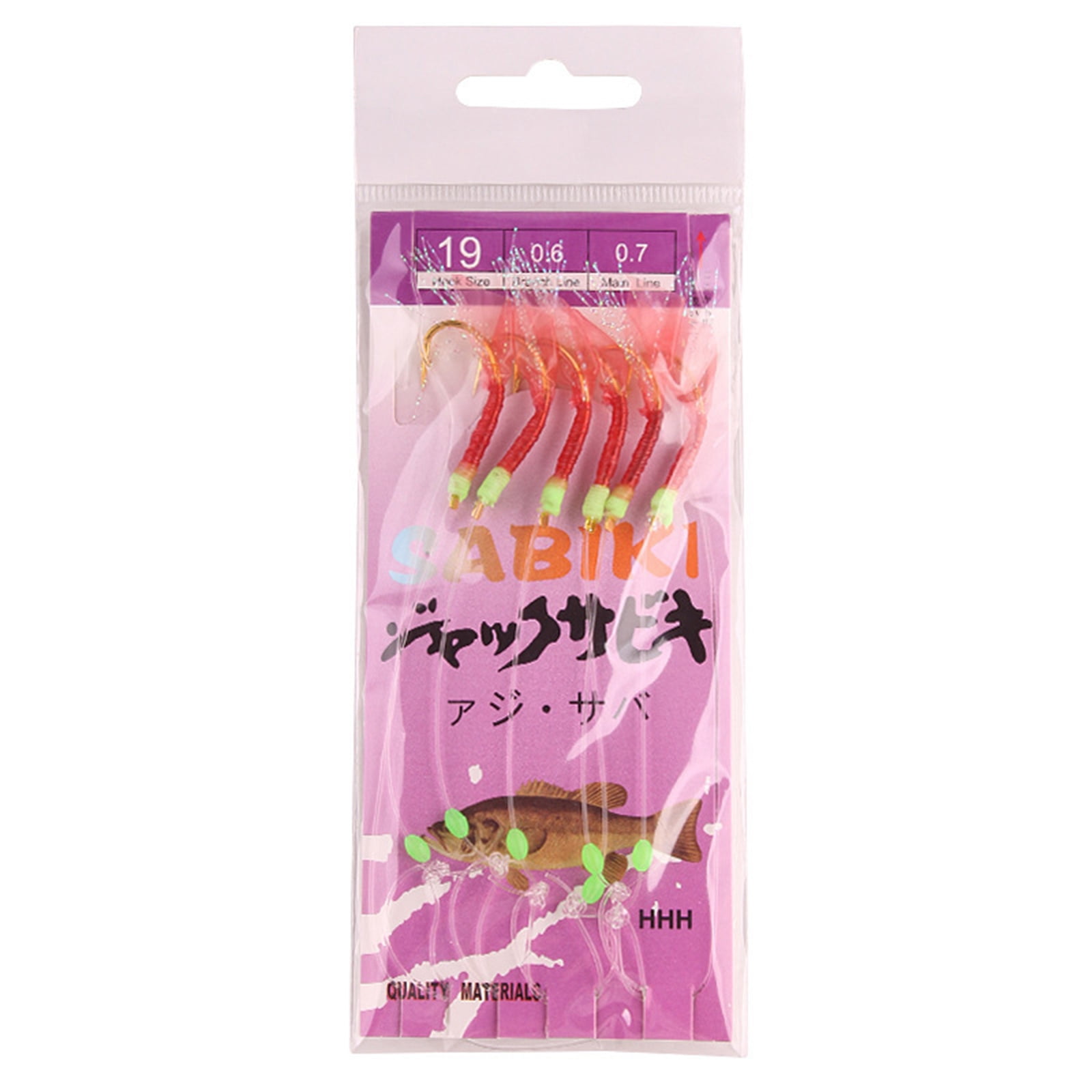 6Pcs Fishing String Hook Artificial Fishing Lures Luminously Bean ...