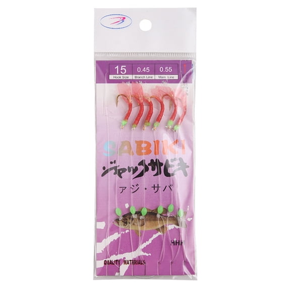 6Pcs Fishing String Hook Artificial Fishing Lures Luminously Bean ...