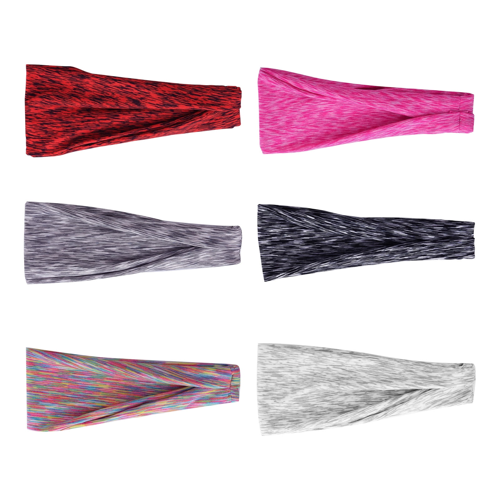 6Pcs Fitness Workout Headbands for Women Men Running Tennis Elastic ...