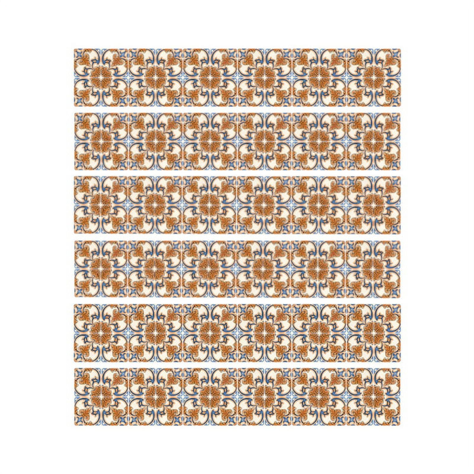 6Pcs Flower Tile Floor Stair Sticker PVC Waterproof Mural Decals Art Wallpaper - Walmart.com