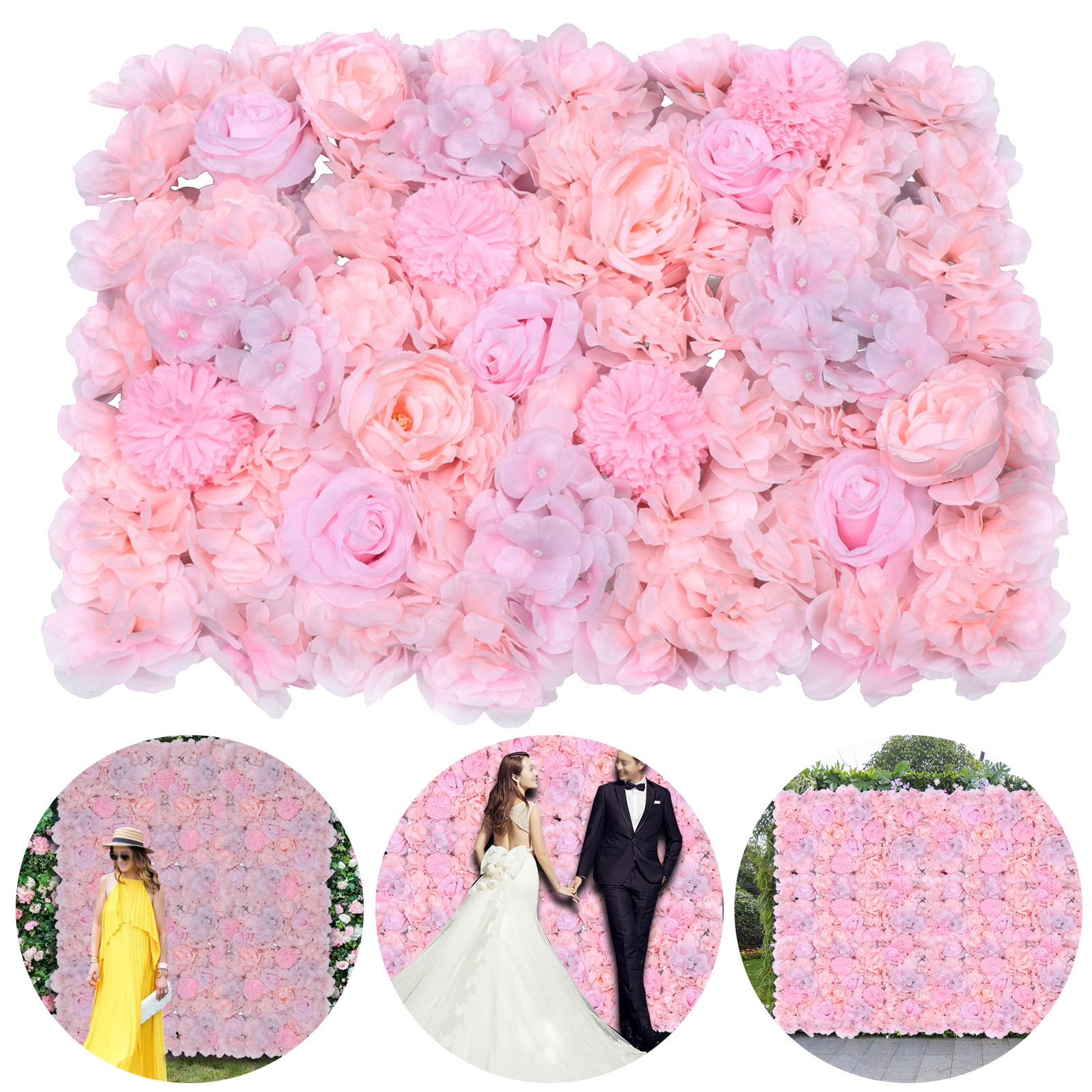 6Pcs Flower Wall Panels 3D Floral Wall Backdrop Flower Decor Silk Rose ...
