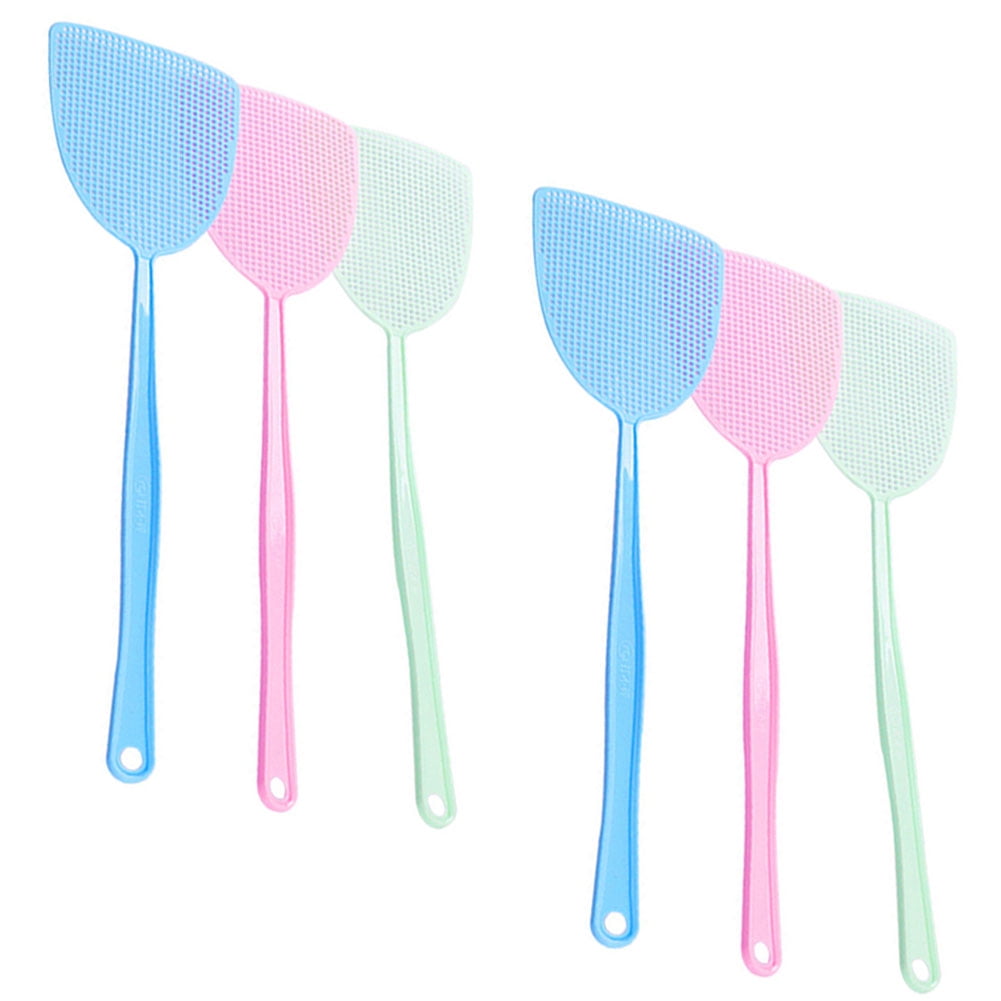 6Pcs Fly Swatter, Strong Plastic Fly Swat Set Heavy Duty with Long ...