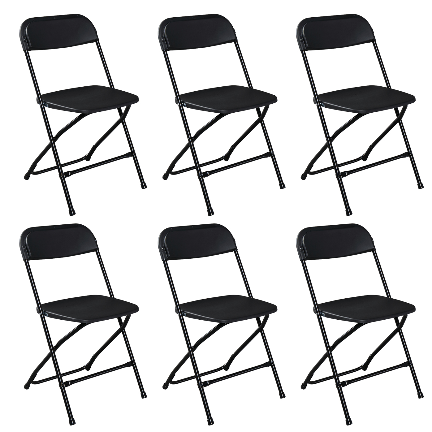 6Pcs Folding Chairs, Portable Party Chairs, Plastic Stackable Chair ...
