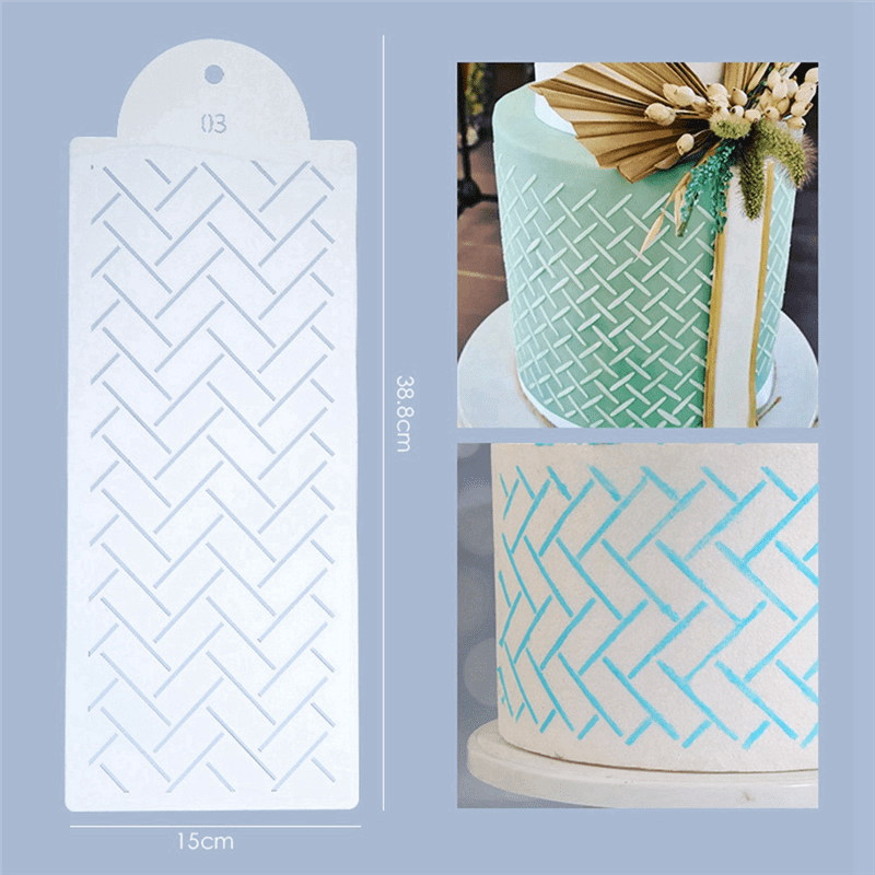6Pcs Fondant Cake Mesh Stencil Embossing Stencils Decorating Tool Mold ...