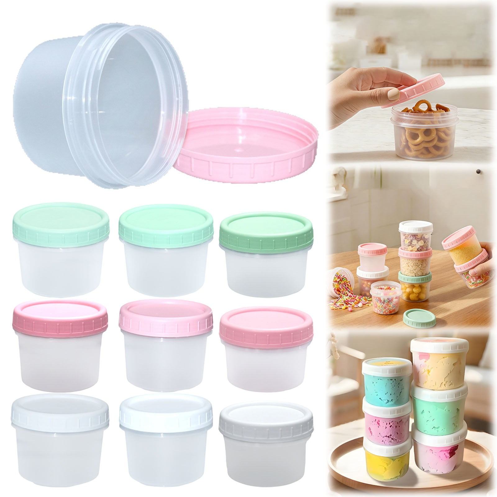 6Pcs Food Storage Container, Freezer Storage Container, with Rotating ...