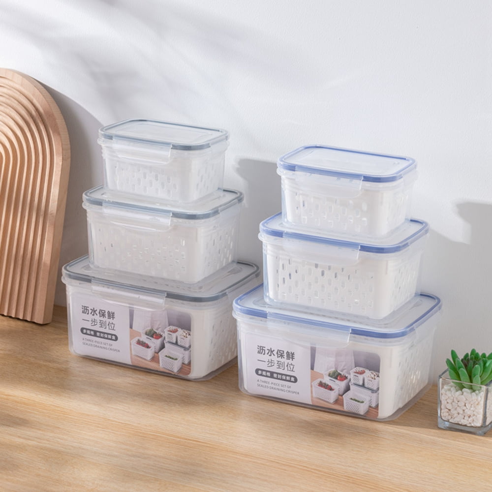 6Pcs Food Storage Container, Plastic Food Containers with Removable ...