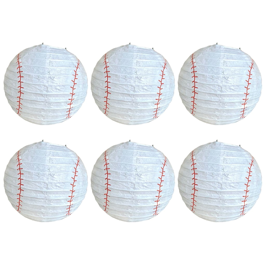 6Pcs Football Baseball Sports Paper Lanterns Hanging Decoration for ...