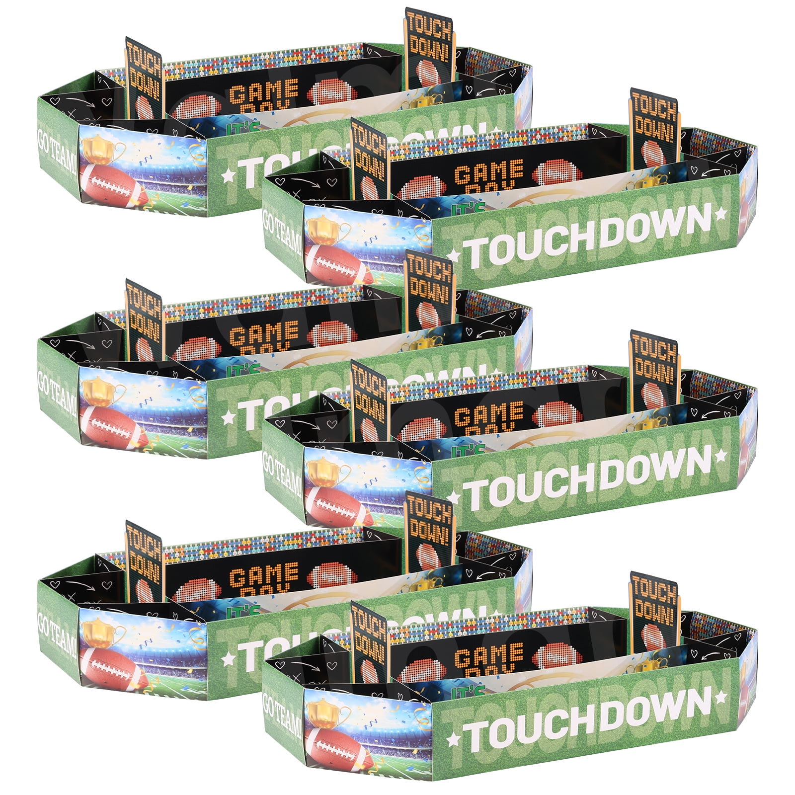 6Pcs Football Serving Tray Decorative Football Party Supplies Kit Large ...