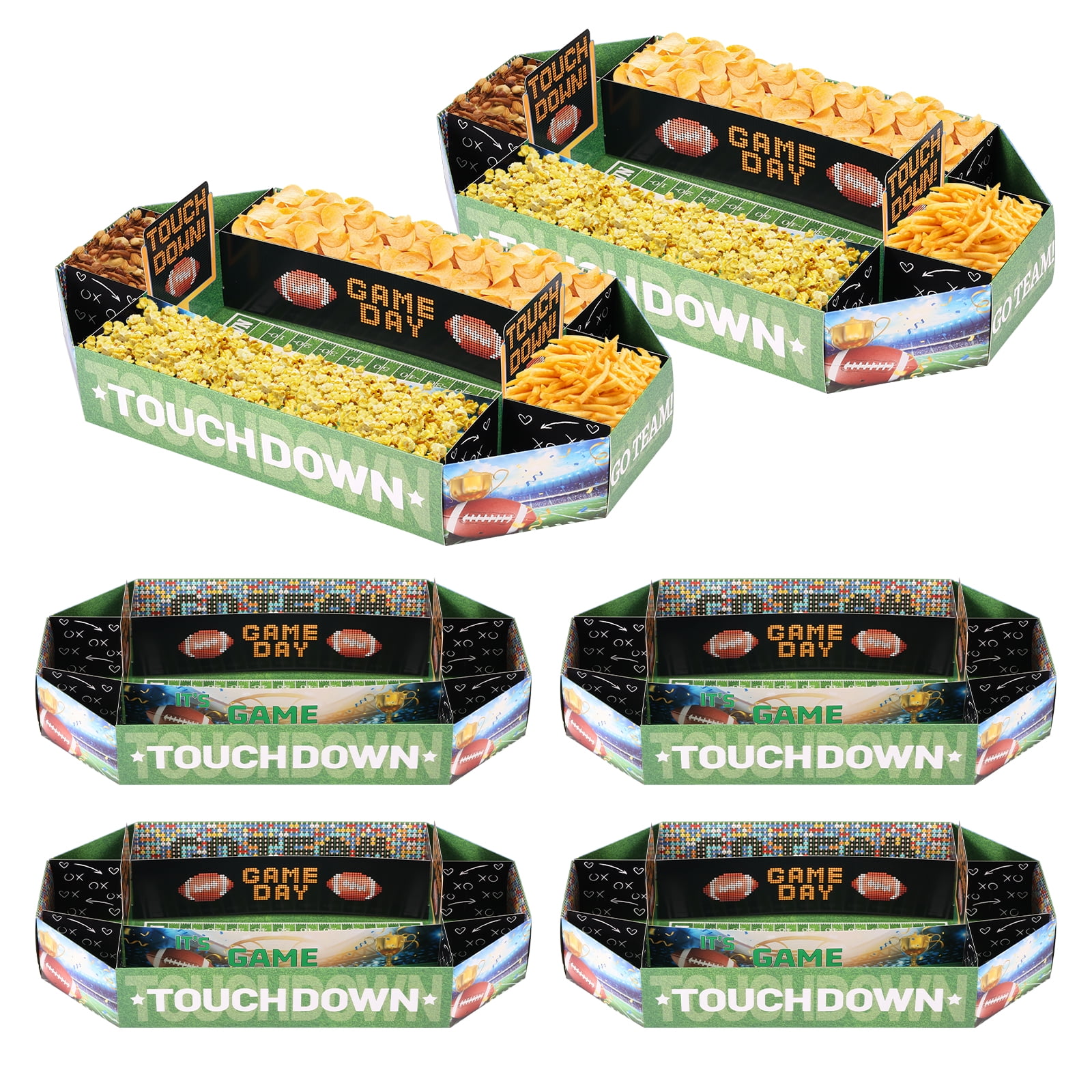 6Pcs Football Serving Tray Decorative Football Party Supplies Kit Large ...