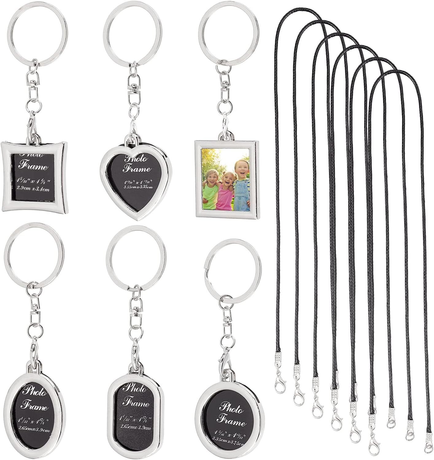 6Pcs Frame Keychain Picture Photo Frame Keychain Car Rearview Mirror ...