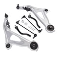 6Pcs Front Lower Control Arm Kit with Sway Bar Links & Tie Rod Ends for ...