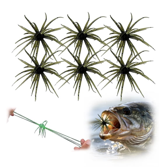 6Pcs Fuzzy Dice Fishing Lure for Bass Fishing, Soft TPR Creature Bait ...