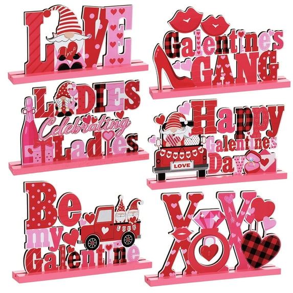 6Pcs Galentines Day Party Decorations Happy Galentines Day Wooden ...