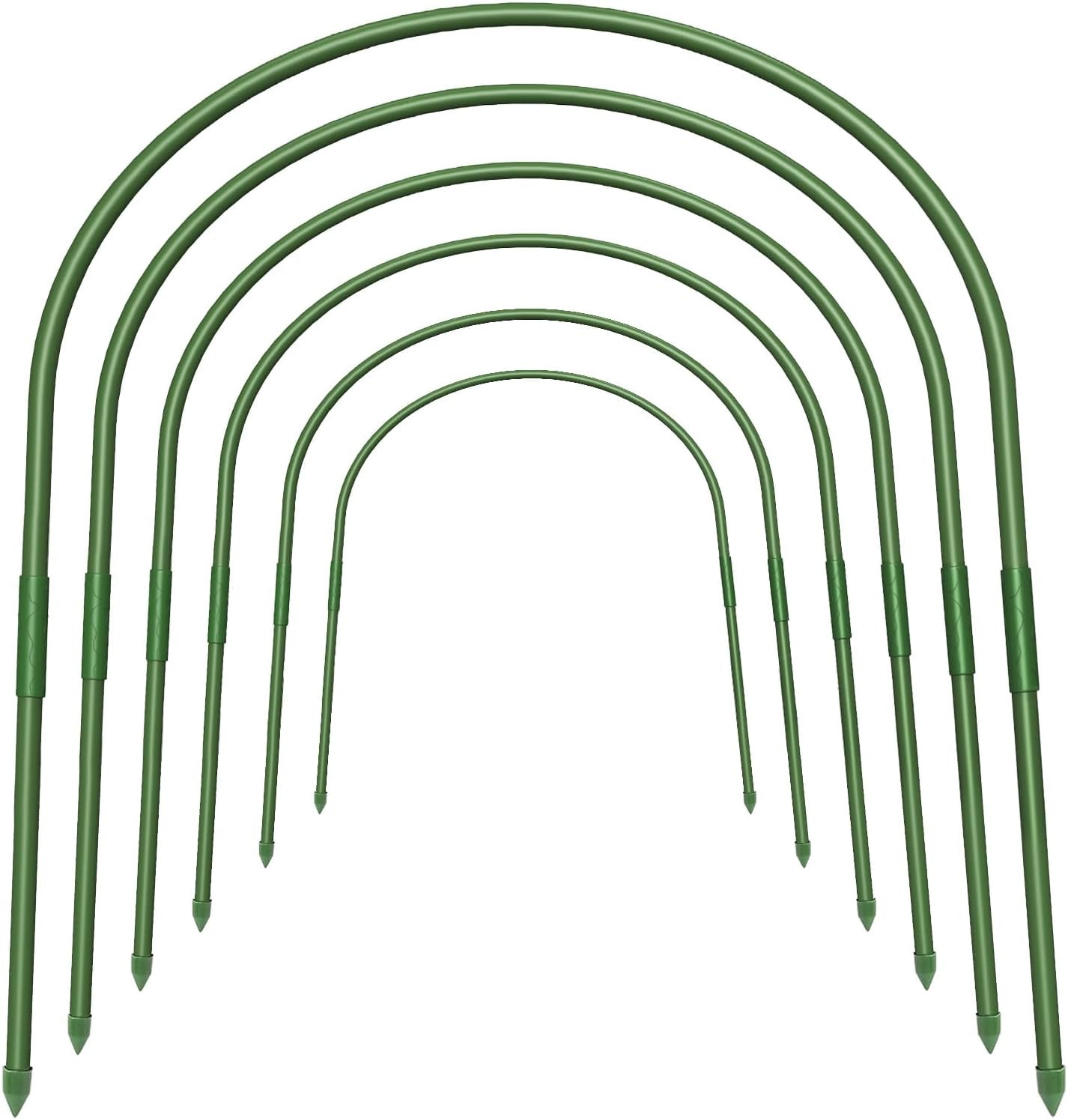 6Pcs Garden Hoops, 18.9"x19.7" Greenhouse Hoops Rust-Free Grow Tunnel ...