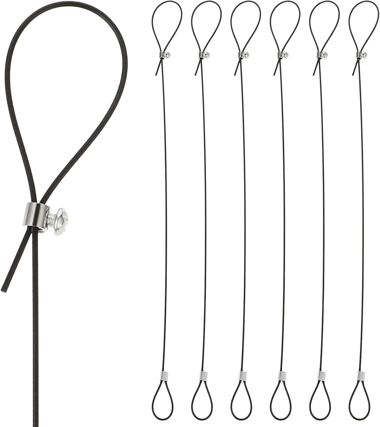 6Pcs Gate Latch Cable Pull String Black Fence Gate Pull Stainless Steel ...