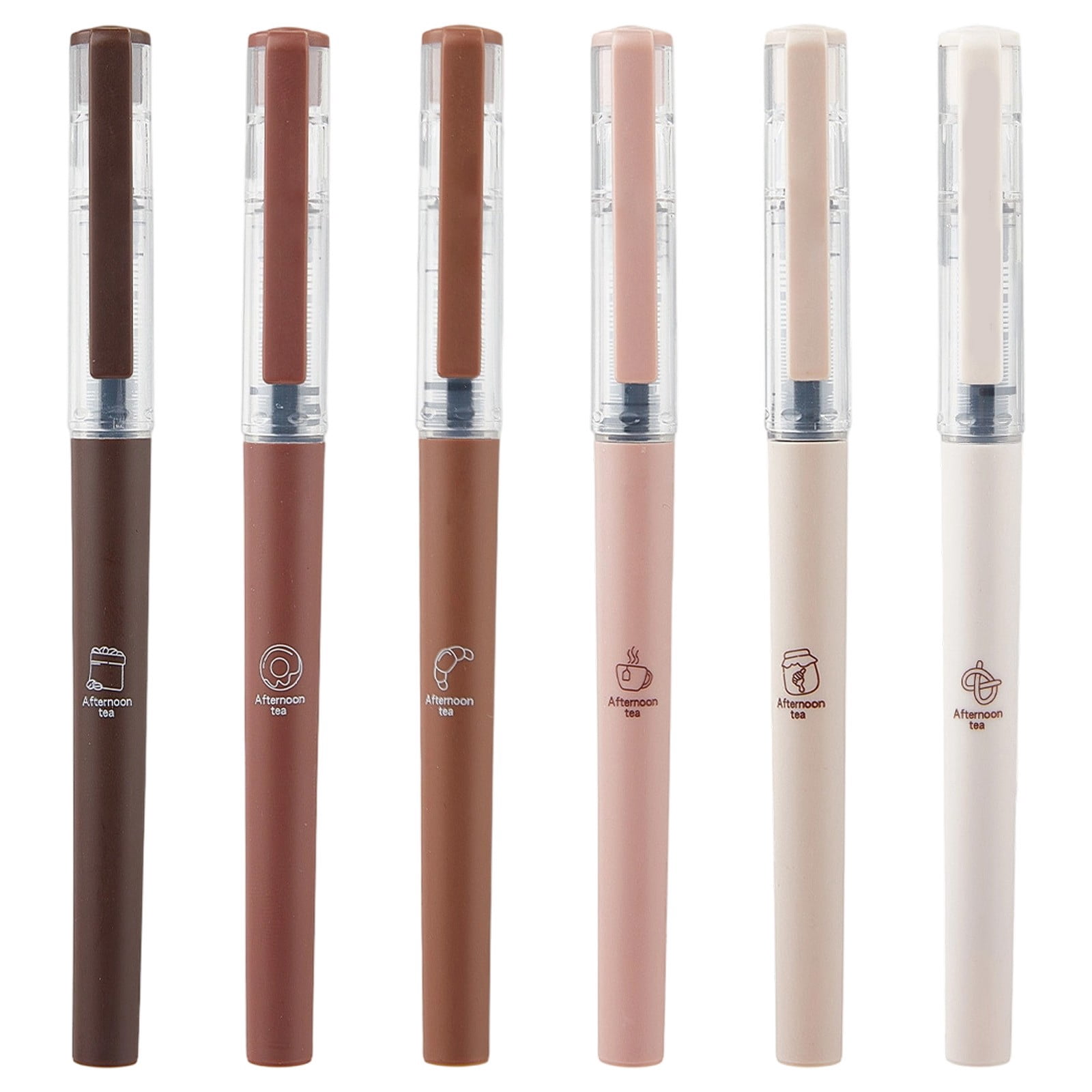 6Pcs Gel Pens for Journaling, Coffee Themed Aesthetic Pens, 0.5mm Point ...