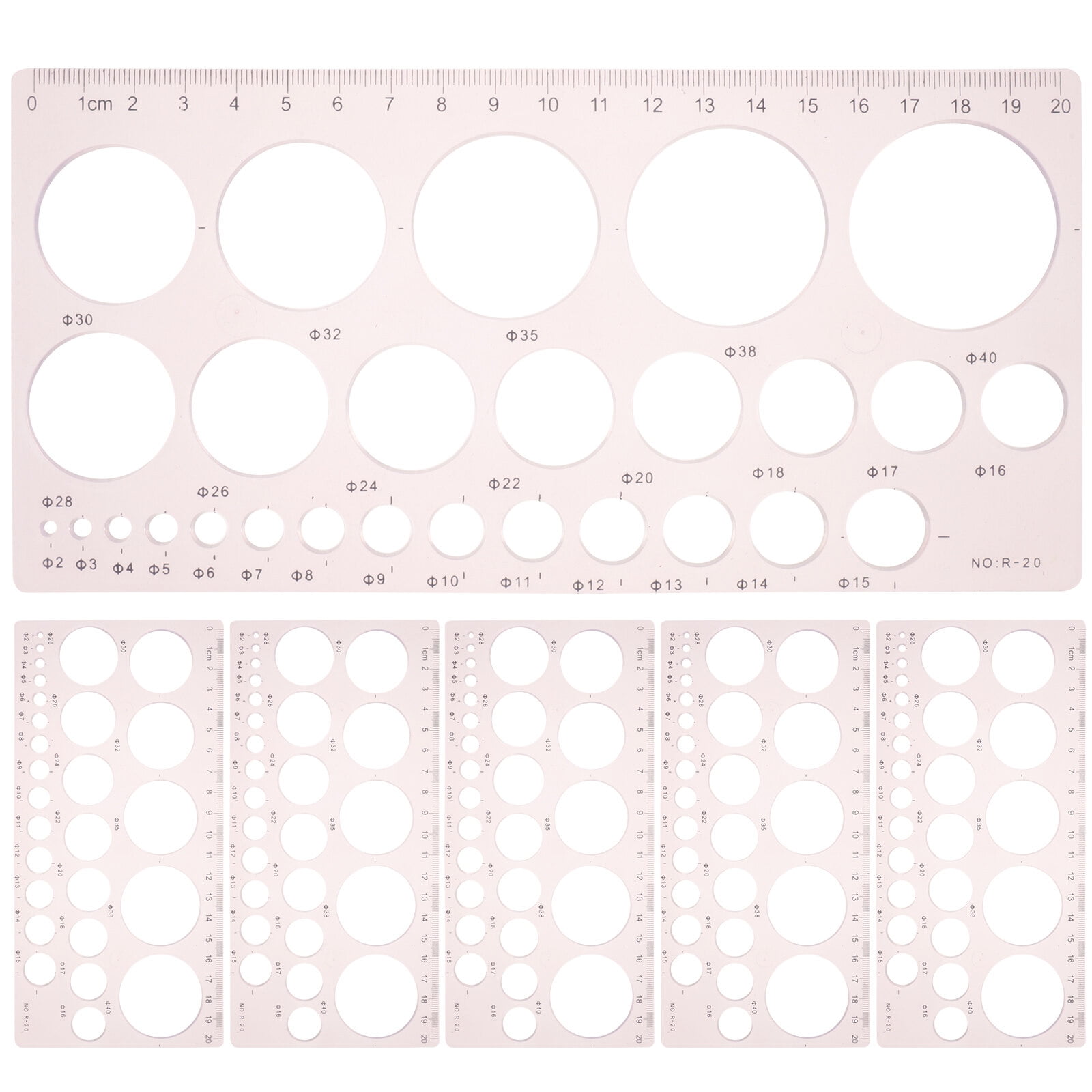 6Pcs Geometric Drawings Templates Stencils Plastic Measuring Template ...