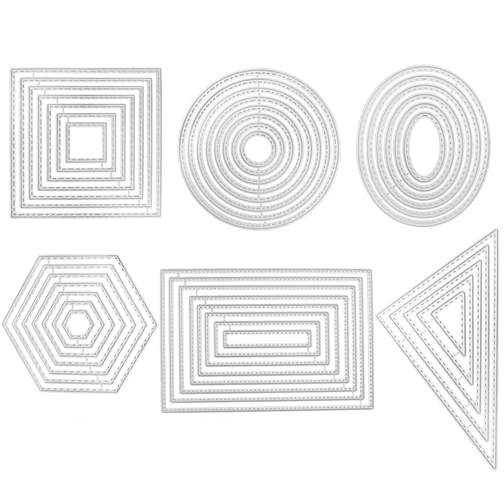 6Pcs Geometric Pattern Die Cut Carbon Steel Embossing Cutting Dies for ...