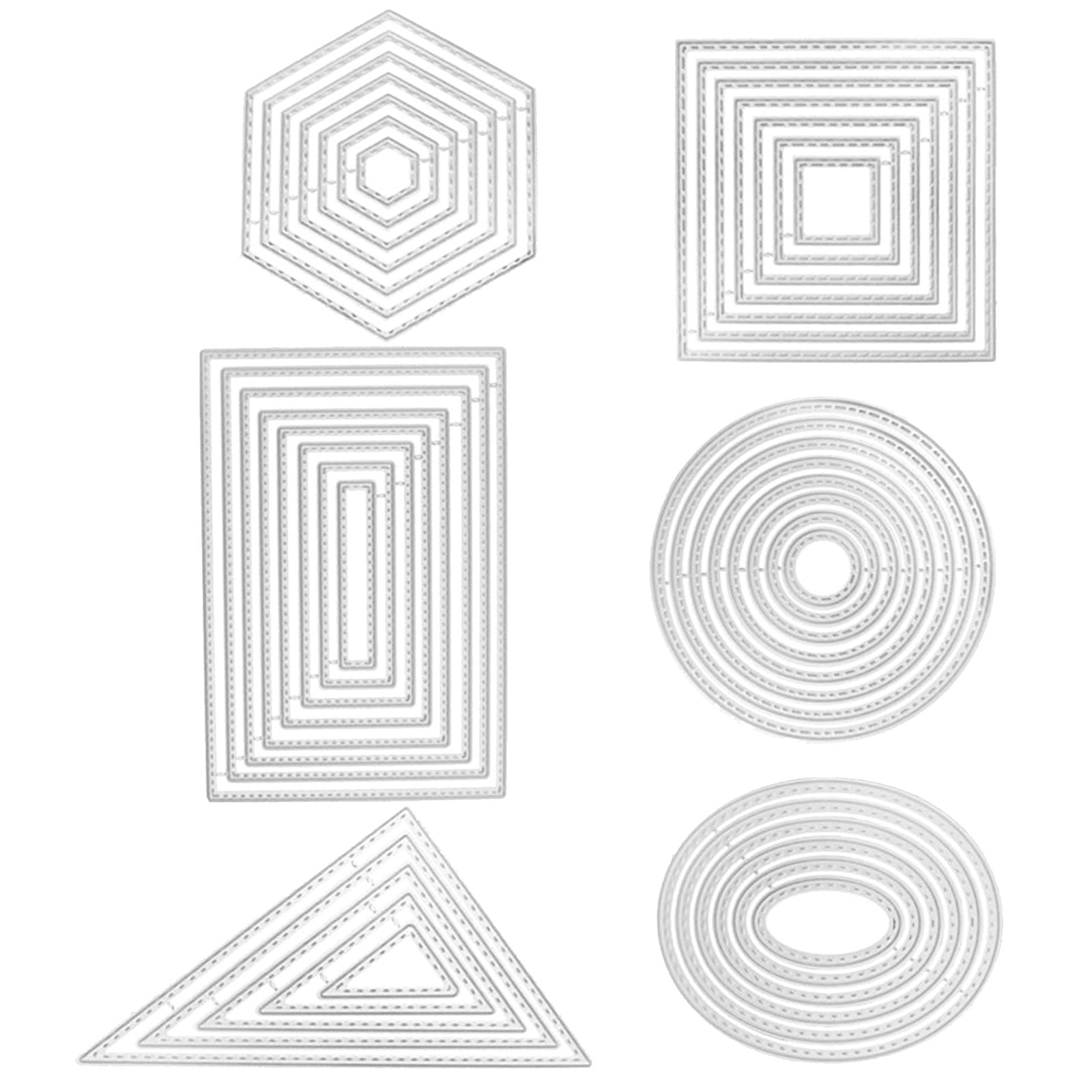 6Pcs Geometric Shape Embossing Cutting Dies Carbon Steel Die Cut ...