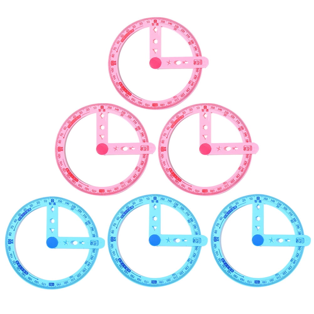 6Pcs Geometry Protractor 360 Degree Protractor Practical Protractor ...