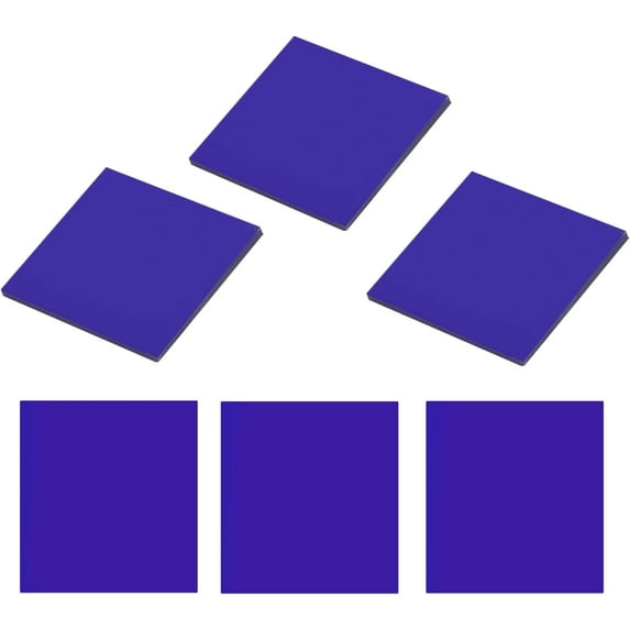 6Pcs Glass Cobalt Square Cobalt Glass Blue Cobalt Glass Caribbean ...