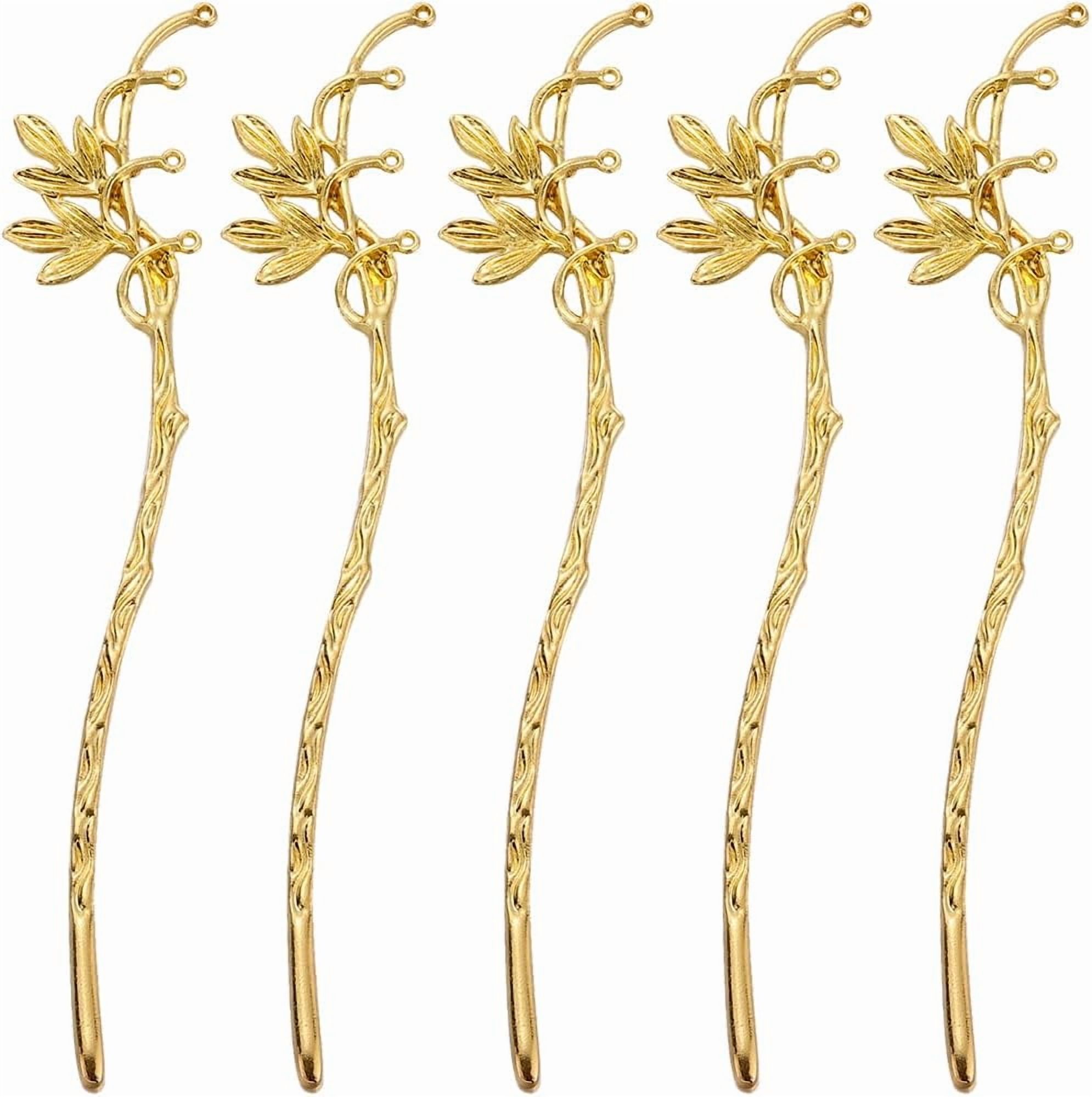6Pcs Gold Alloy Bookmark Flower Hairpin Bookmarks Bulk Vintage Chinese ...