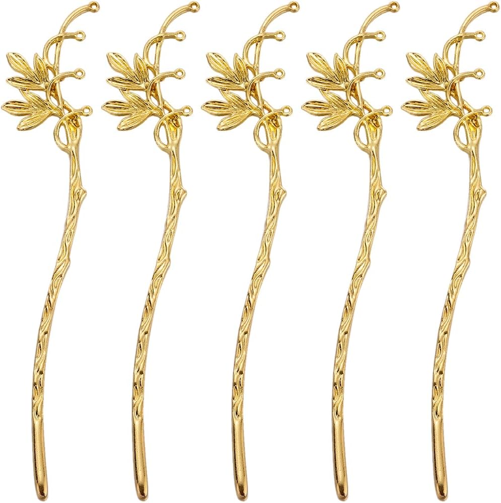 6Pcs Gold Alloy Bookmark Flower Hairpin Bookmarks Bulk Vintage Chinese ...