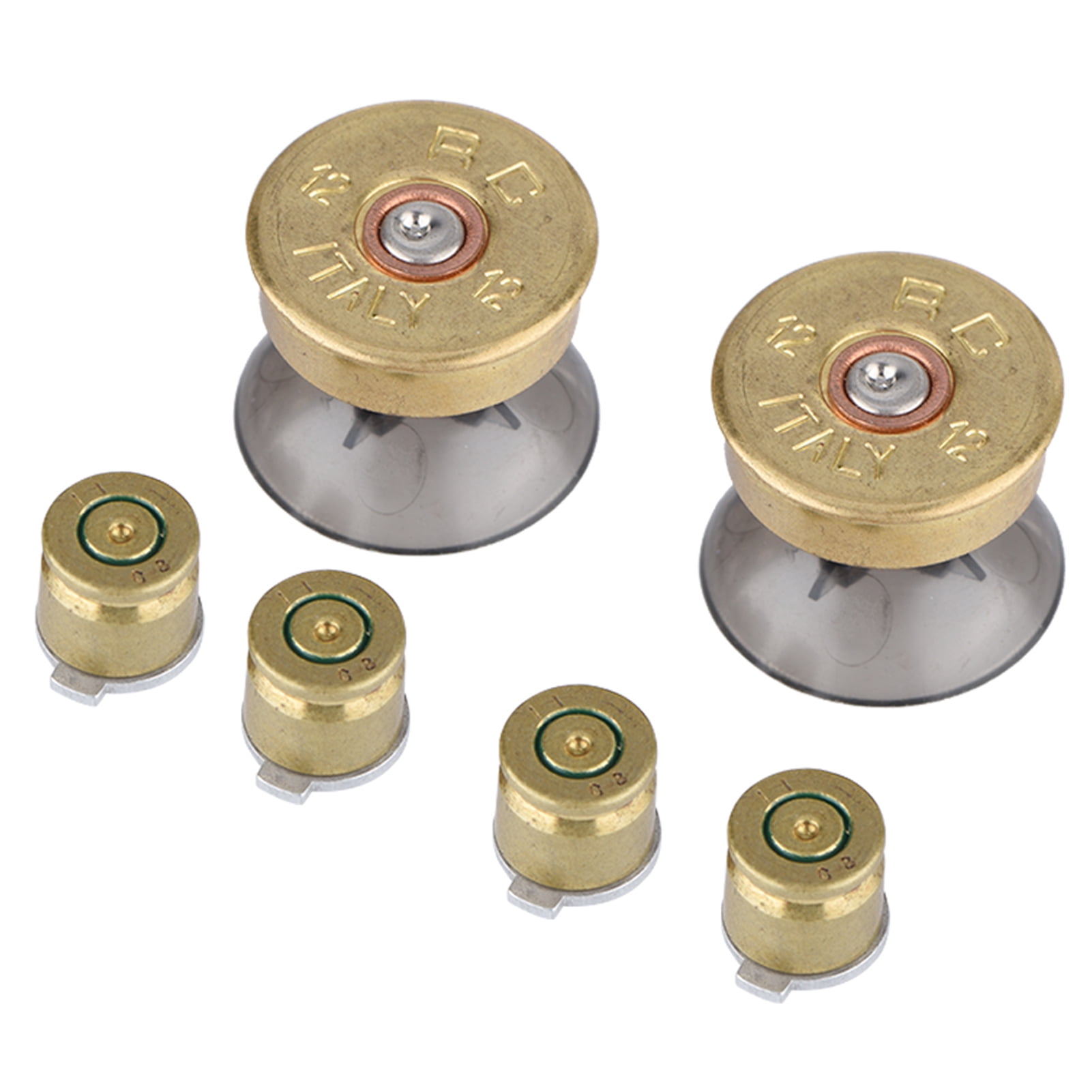 6Pcs Gold Metal Bullet Buttons & Thumbstick Mod Kit for PS4 Controller ...