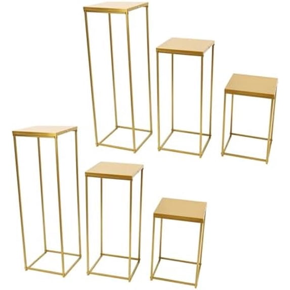 6Pcs Gold Metal Wedding Flower Stand Floor Vase Centerpiece Table ...
