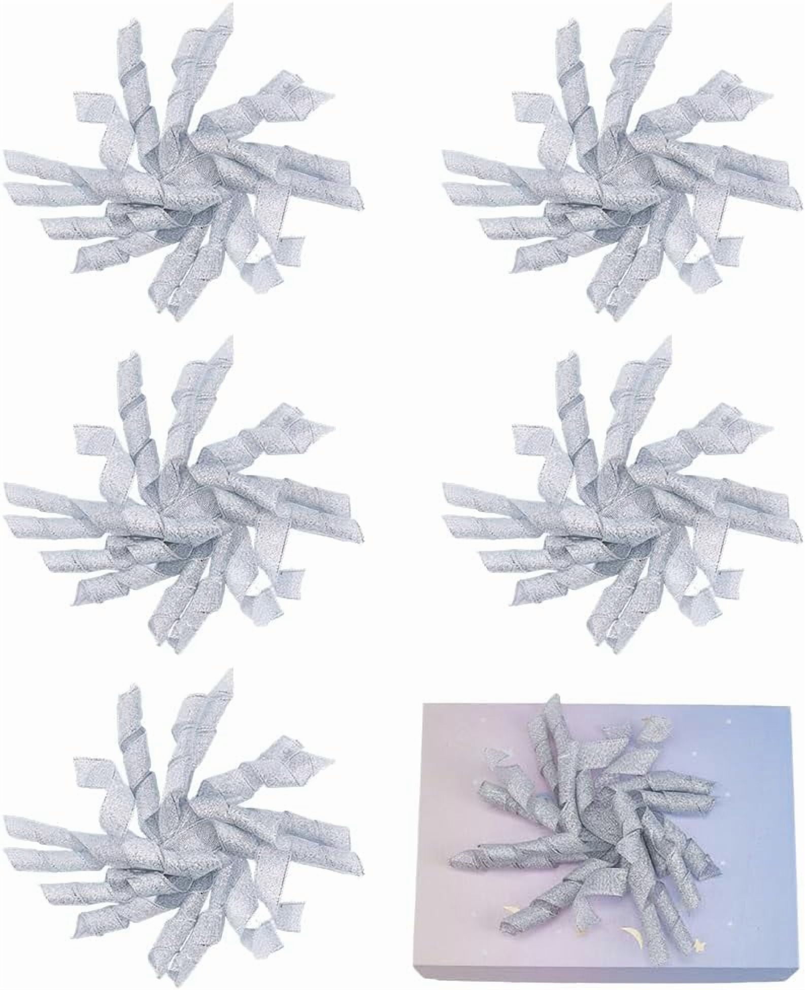 6Pcs Golden Curly Bows Gift Wrapping Metallic Burst with Self-Adhesive ...