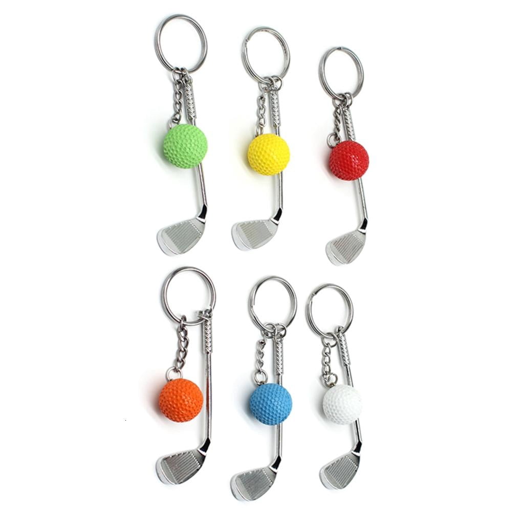 6Pcs Golf Keyring with Golf Club and Golf Ball Golf, Car Key Holder ...