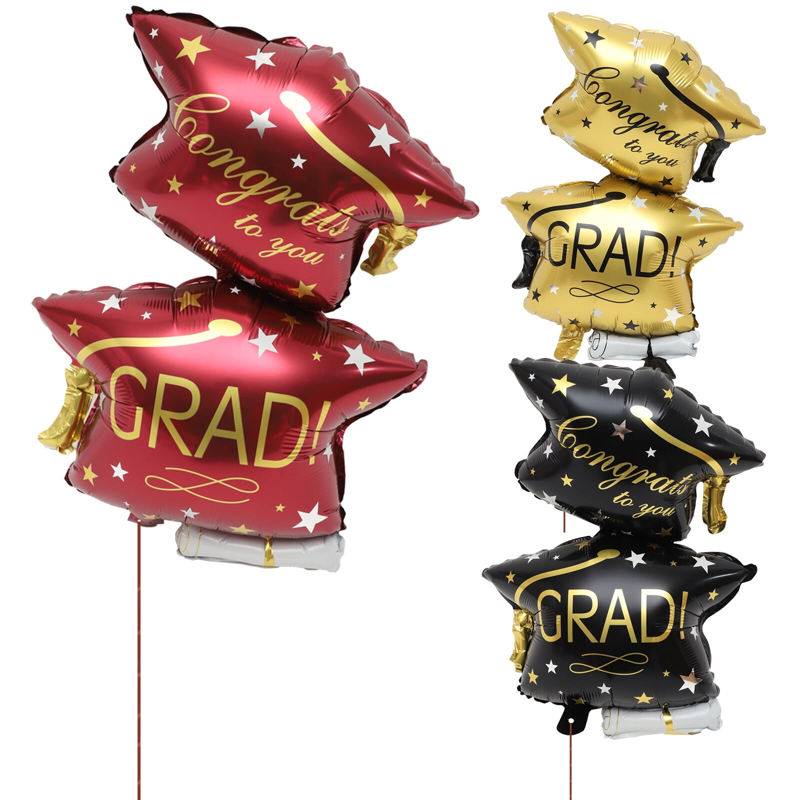 6Pcs Graduation Balloons Graduation Cap Balloon Congrats Grad Hat ...
