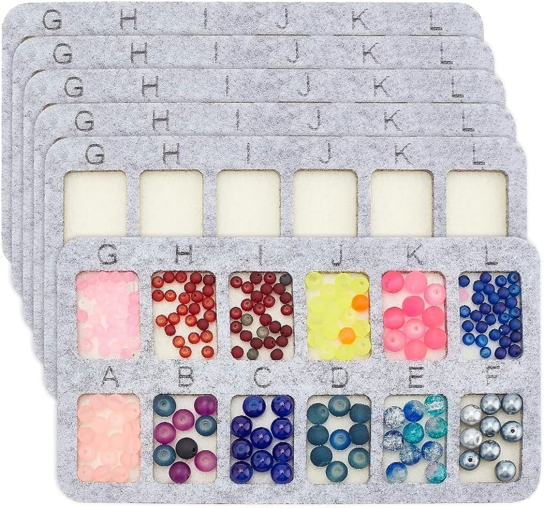 6Pcs Gray Felt Bead Mat A-L 12 Grids Rectangle DIY Beading Boards ...