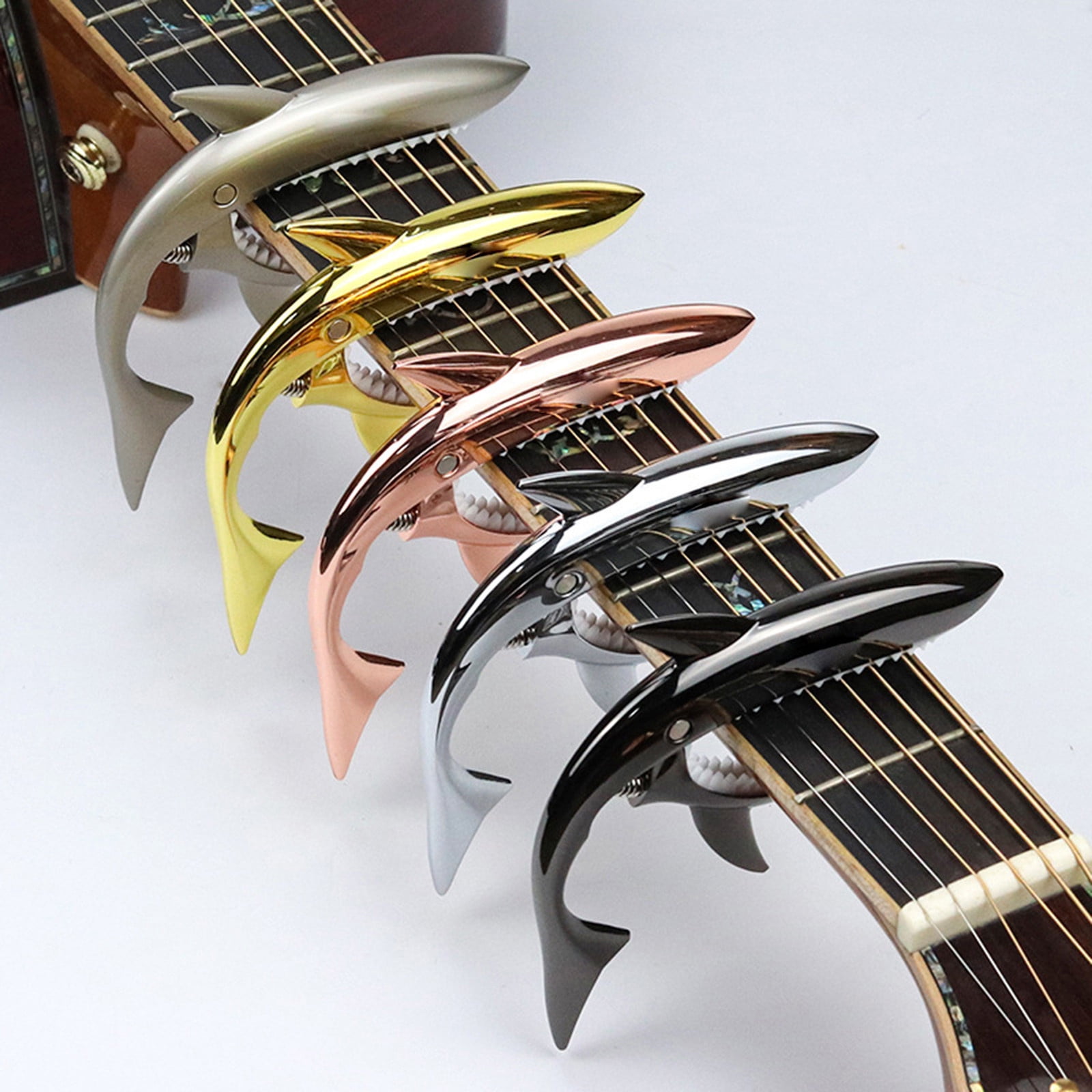 6Pcs Guitar Capo, Kadlawus Metal Shark-Shaped Tuning Clamp, Guitar Capo ...