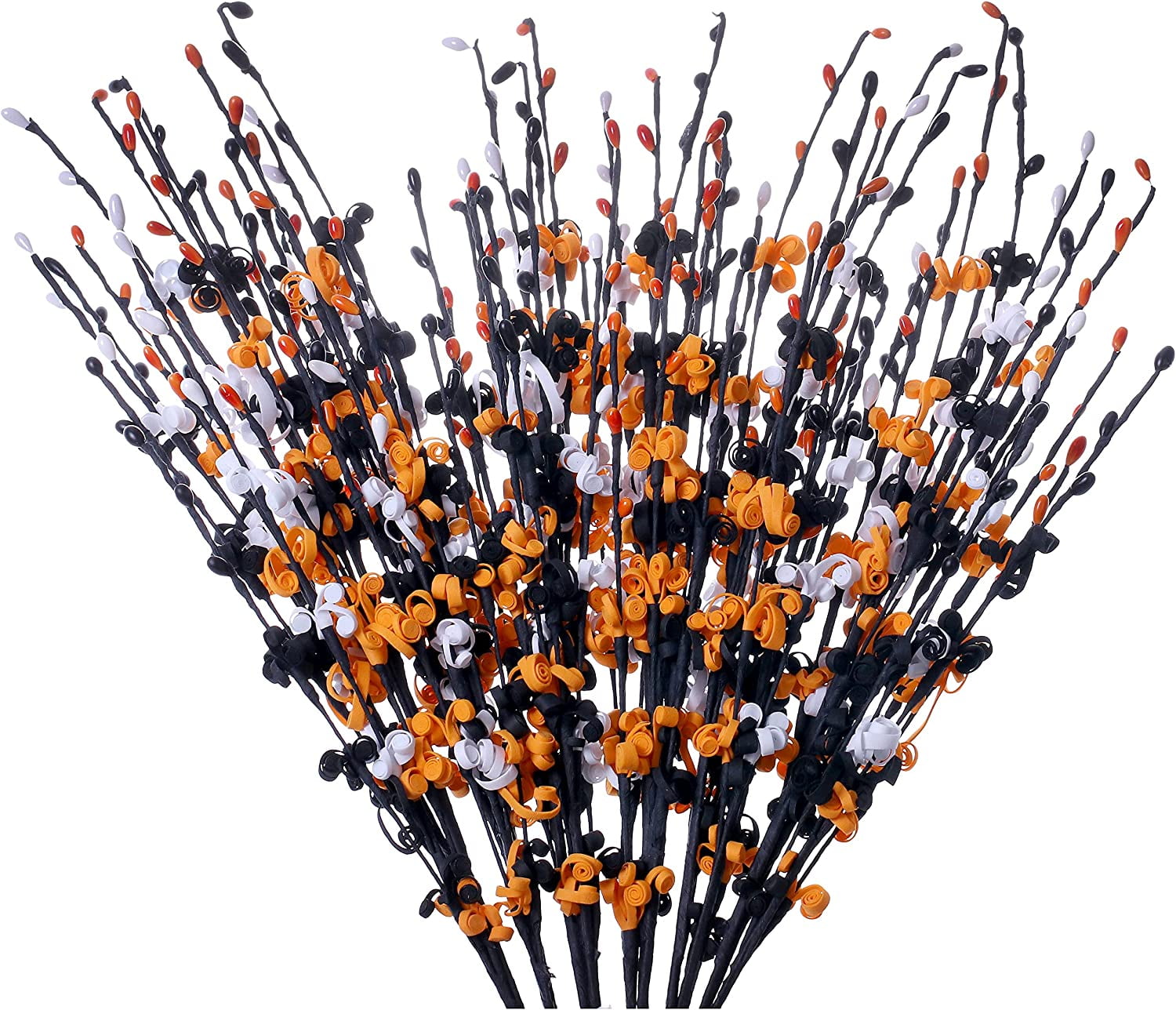 6Pcs Halloween Picks, Halloween Stems with Black Flowers and Berries ...
