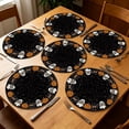 6Pcs Halloween Placemats Round Pumpkin Ghost Print Anti-Slip Fabric ...