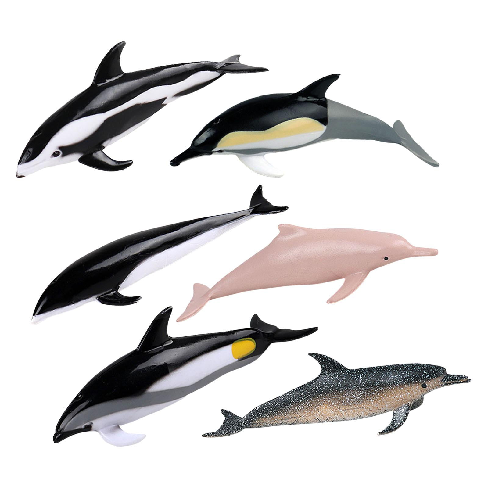 6Pcs Hand Painted Mini Dolphin Figurines Model Birthday Gift Miniature ...