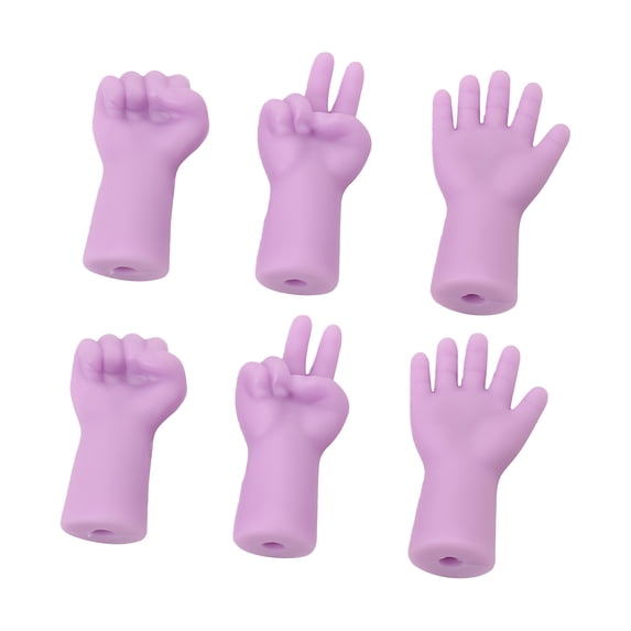 6Pcs Hand Shape Rubber Needle Tip Stoppers Anti Slip Knitting Needle ...