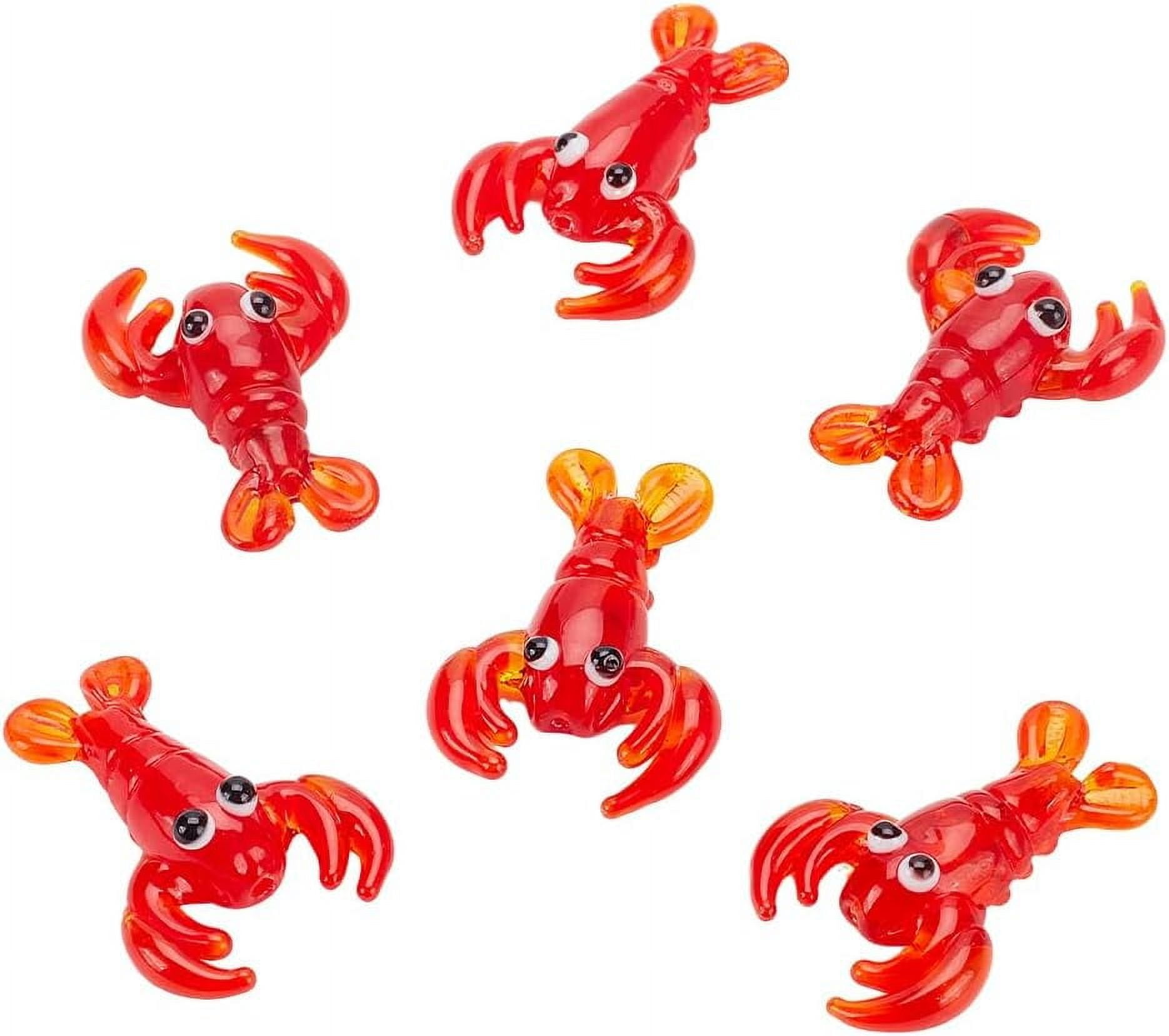 6Pcs Handmade Lampwork Crayfish Beads Red Lobster Spacer Beads 3D ...