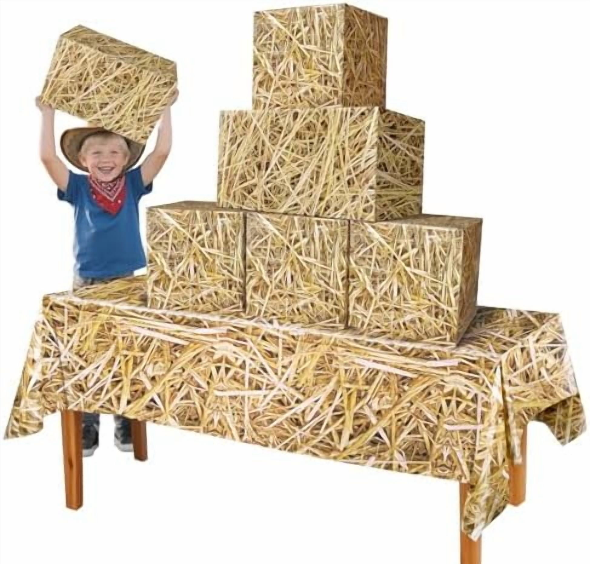 6Pcs Hay Bales Boxes Decor, Western Cowboy Party Decor Include 5 Straw ...