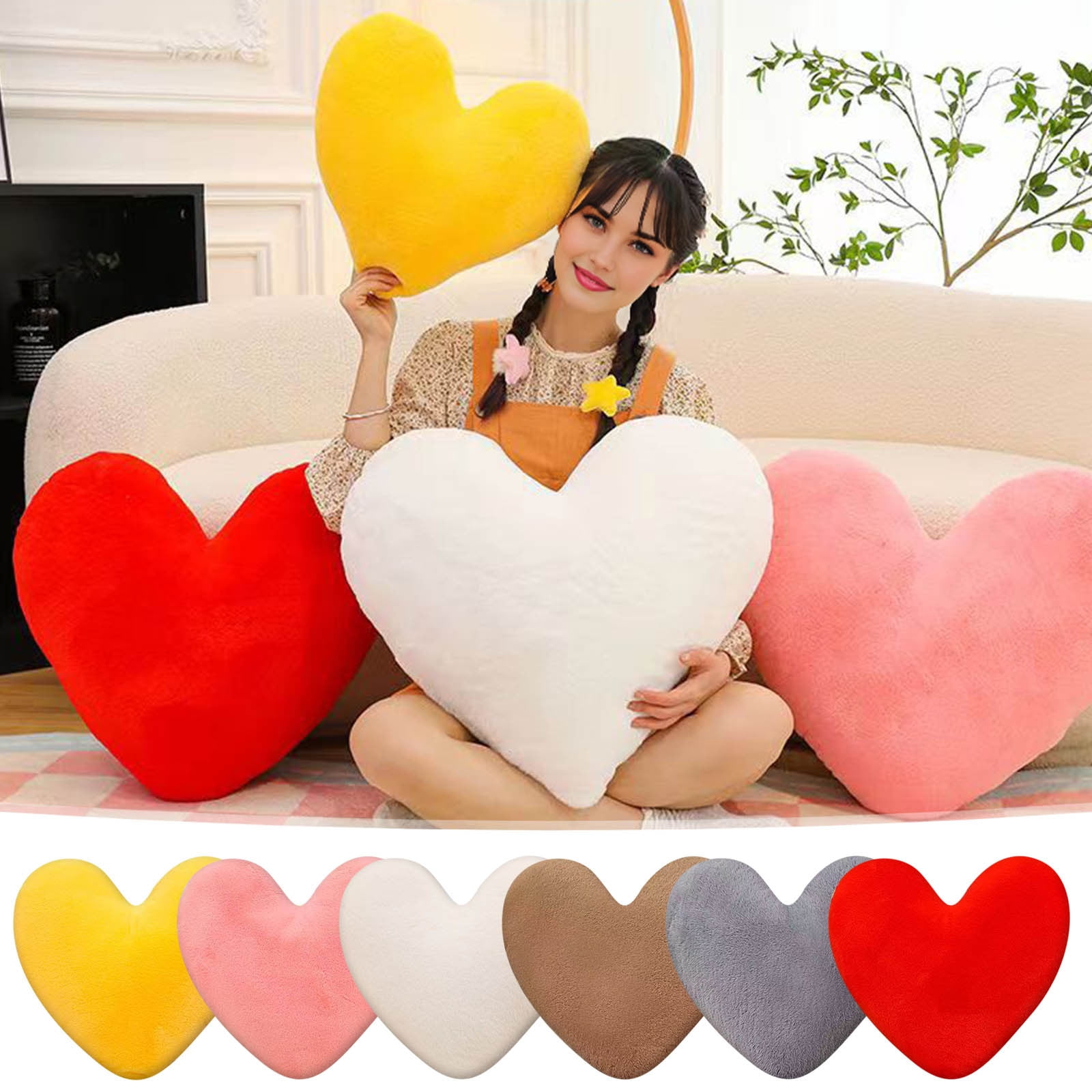 6Pcs Heart Shaped Cushion under $5! Yannianjz Heart Shaped Cushion Soft ...