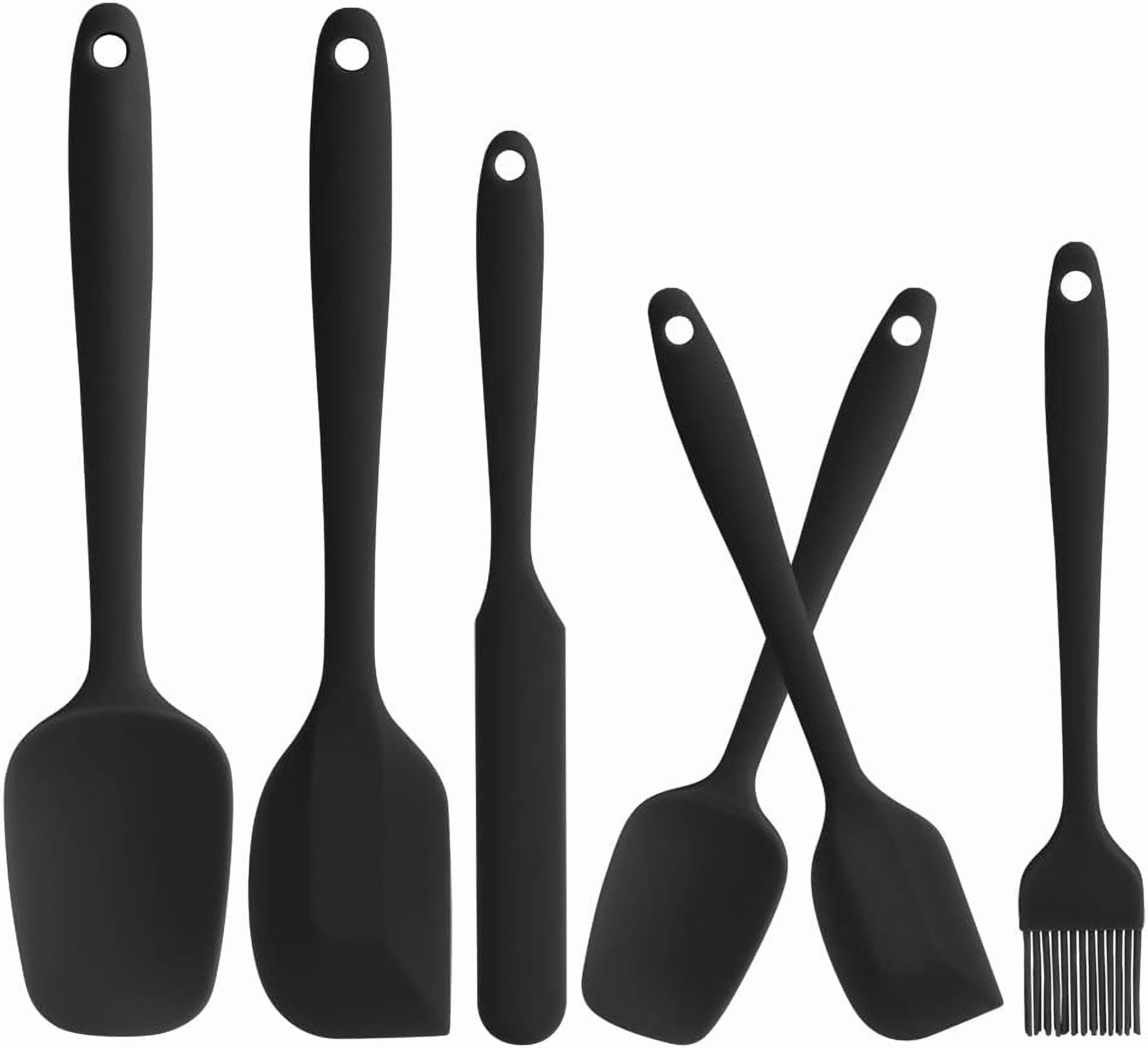 6Pcs Heat Resistant Silicone Spatula Set,Nonstick Premium Rubber ...