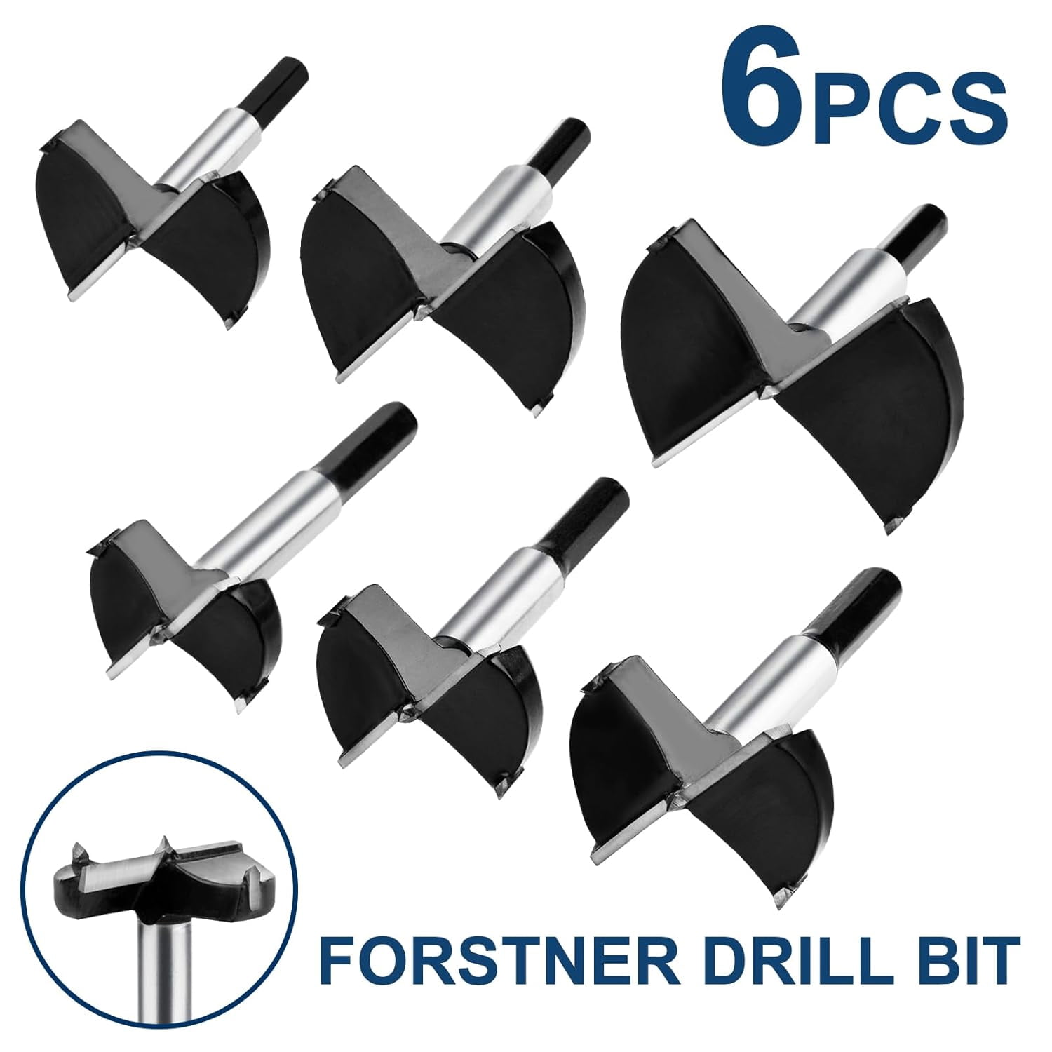 6Pcs Hex Shank Tungsten Carbide Tipped Wood Hole Saw for Hard Wood ...