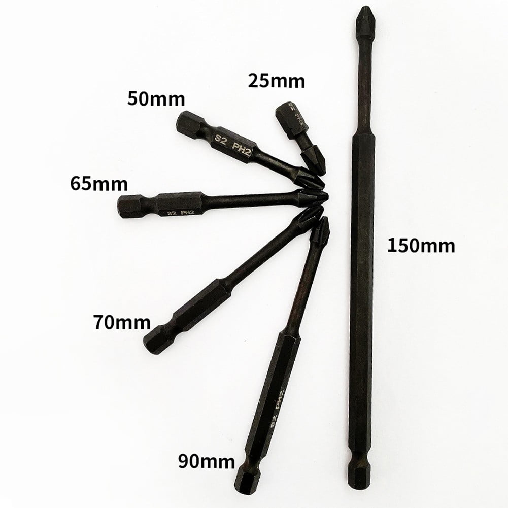 6Pcs Hexagonal Shock Bit Cross 1/4 Hexagonal Handle Electric Bit ...