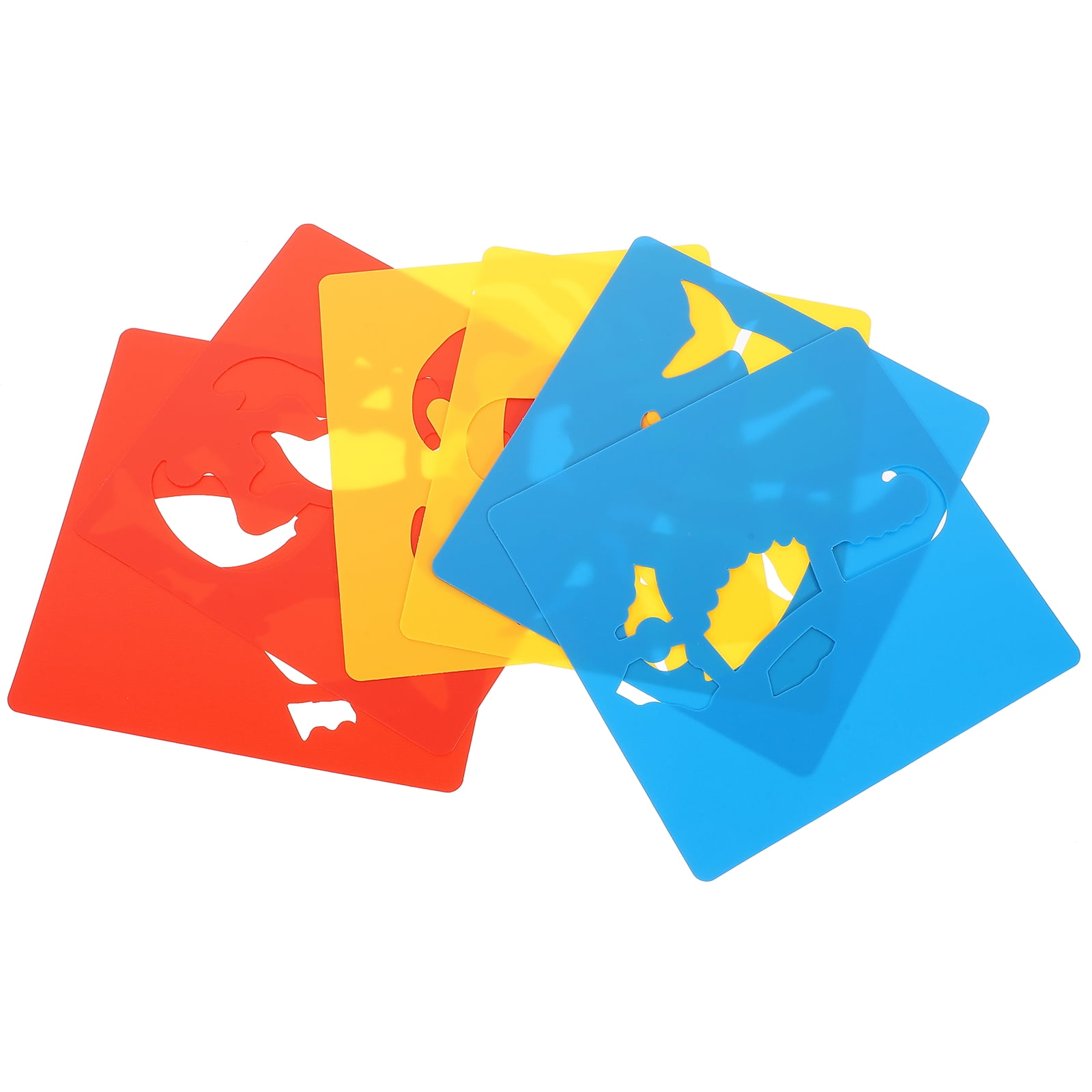6 Pieces Reusable Plastic Drawing Stencils for Kids Playing with Animal ...