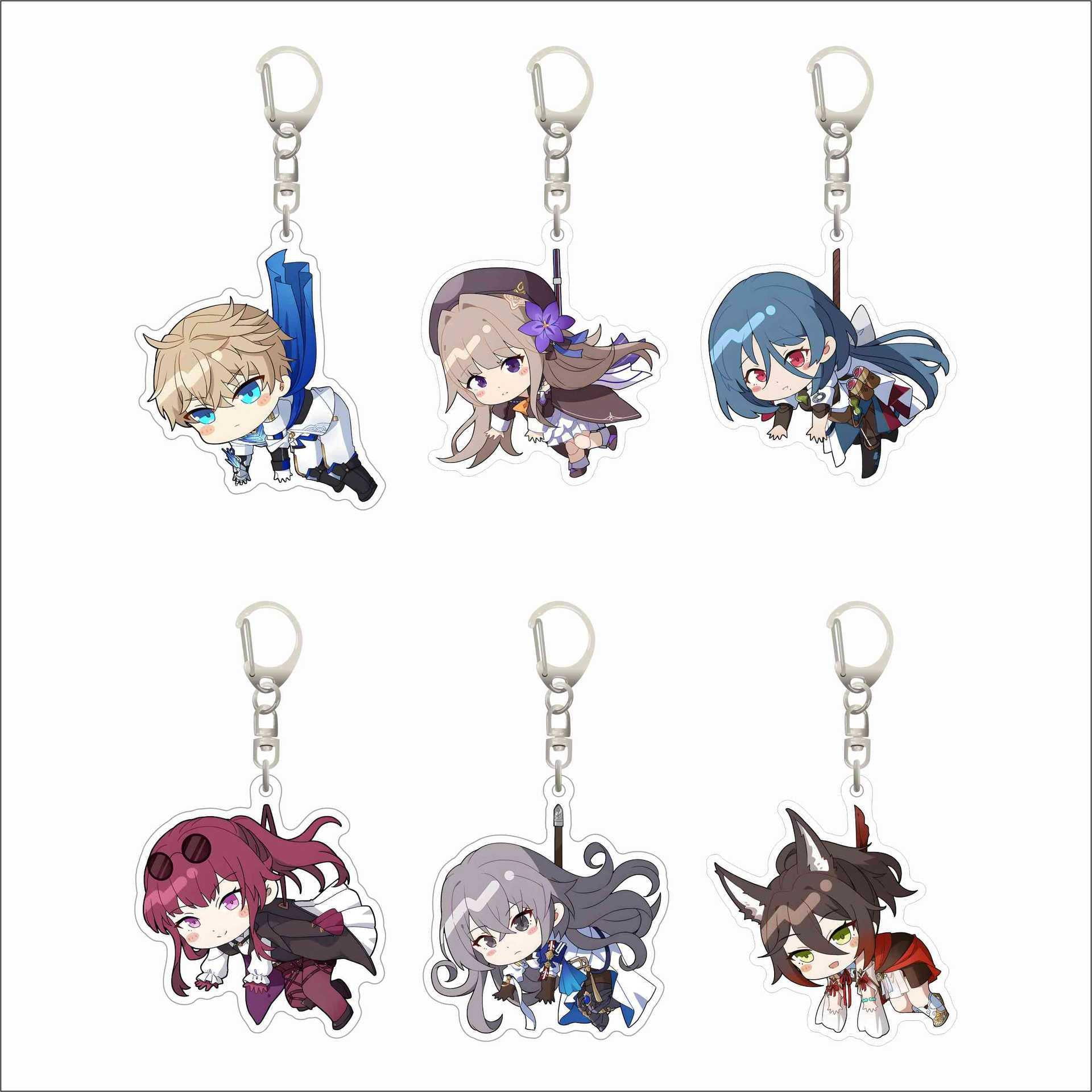 6Pcs Honkai Star Rail Acrylic Keychain Game Peripheral Collection 1.97 ...