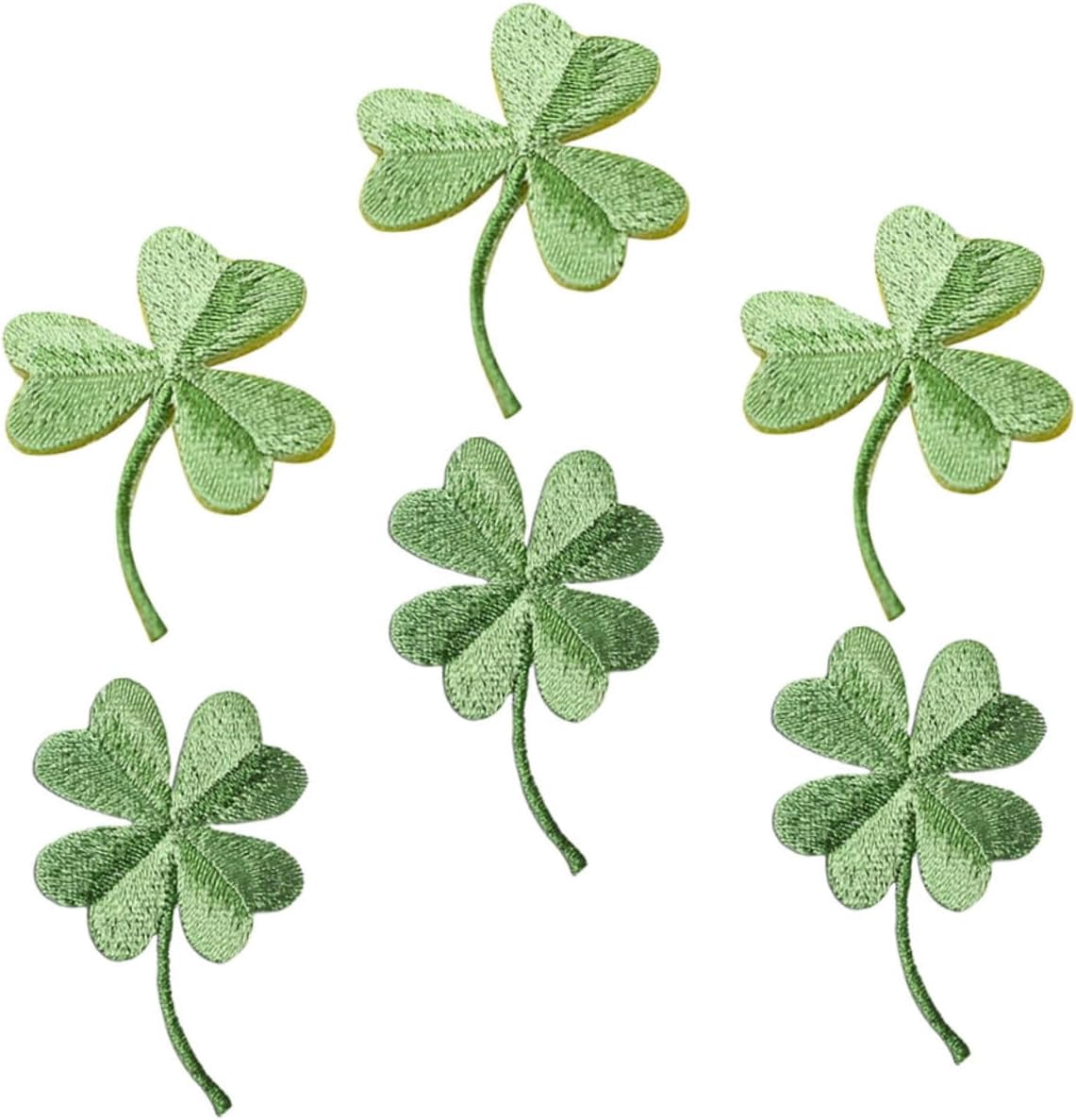 6Pcs Hot Melt Embroidered Four Leaf Plant Leaf Cloth Patches, DIY ...