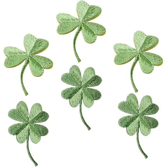 6Pcs Hot Melt Embroidered Four Leaf Plant Leaf Cloth Patches, DIY ...