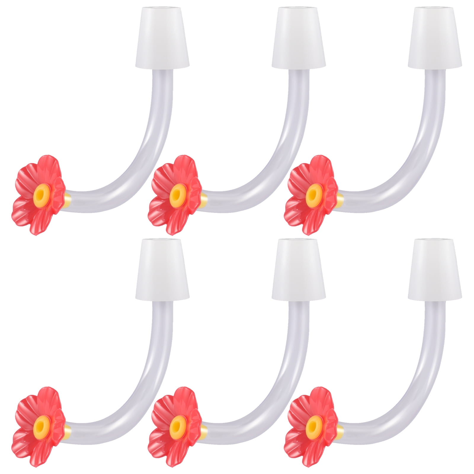 6Pcs Hummingbird Feeders Accessories Flower Spouts Reusable Tube ...